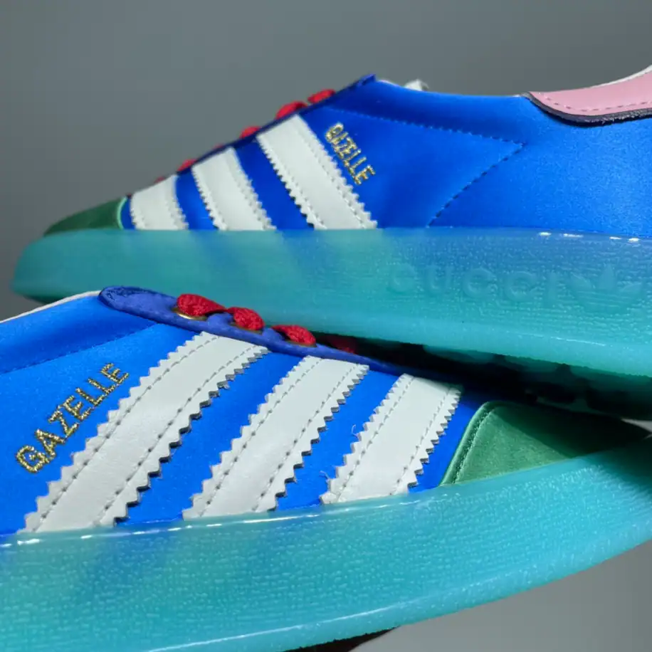 ADIDAS X GUCCI GAZELLE LOW-TOP SNEAKERS IN LIGHT BLUE