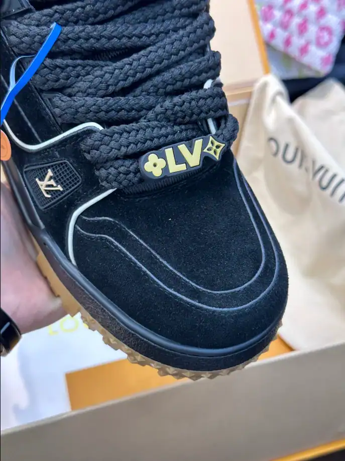 LOUIS VUITTON LV TRAINER MAXI SNEAKERS IN BLACK